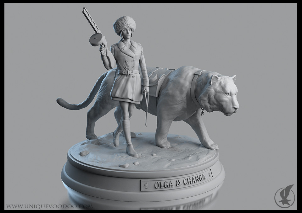 ArtStation - Olga and Changa-Sculpture