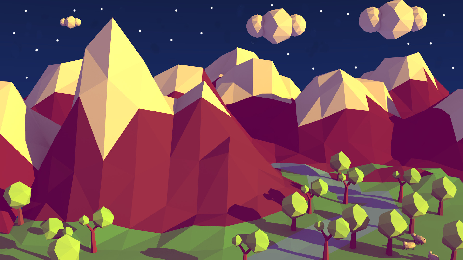 ArtStation - Low Poly Mountains