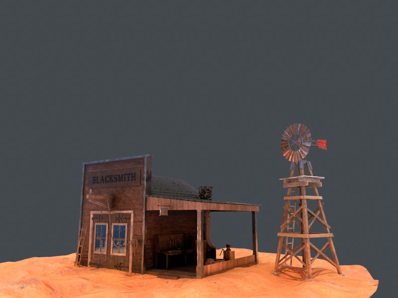 ArtStation - Wild West Blacksmith scene