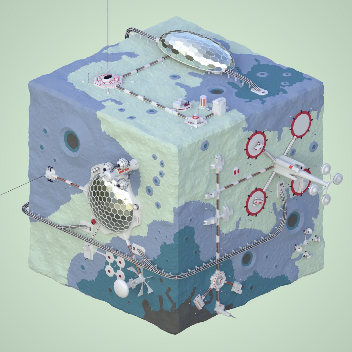 ArtStation - Asteroid outpost - Weekly CGC #118 "Isometric"