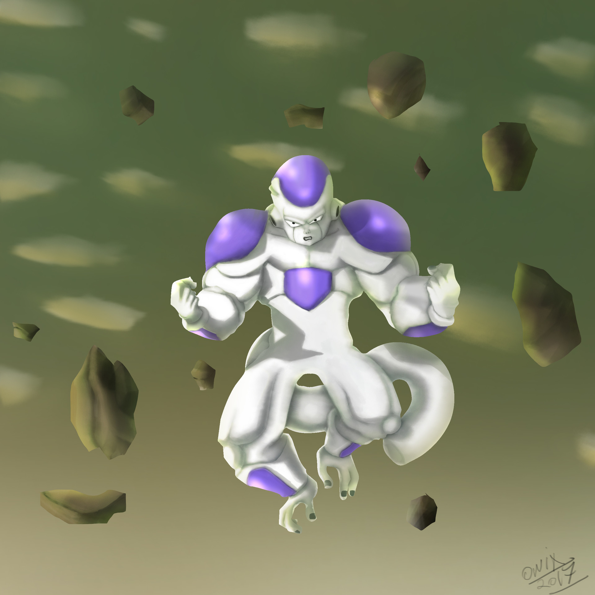 ArtStation - Freeza Sketch + AO + shadows + colors
