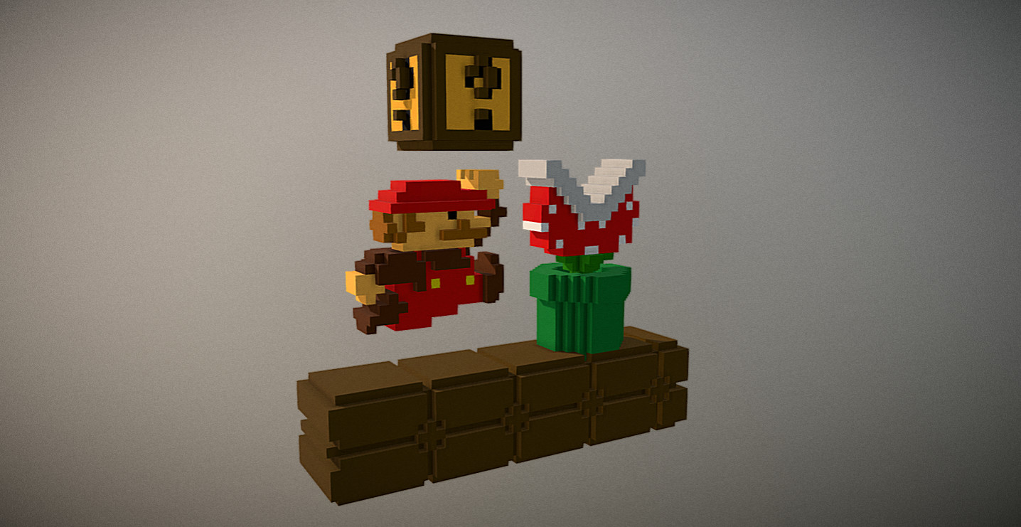 ArtStation - Super Mario Bros Voxel Art