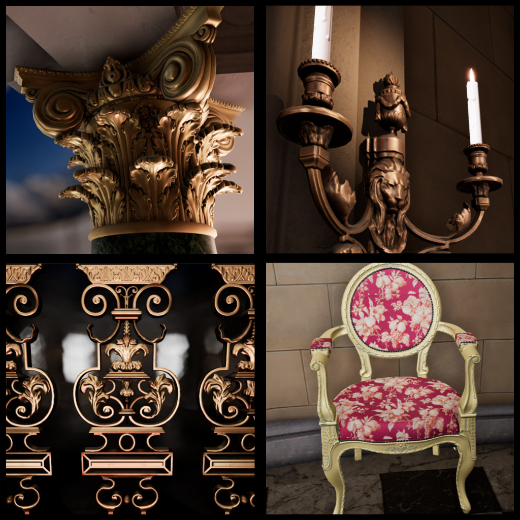 ArtStation - Palace Ballroom; Prop Showcase (Unreal, Sketchfab)