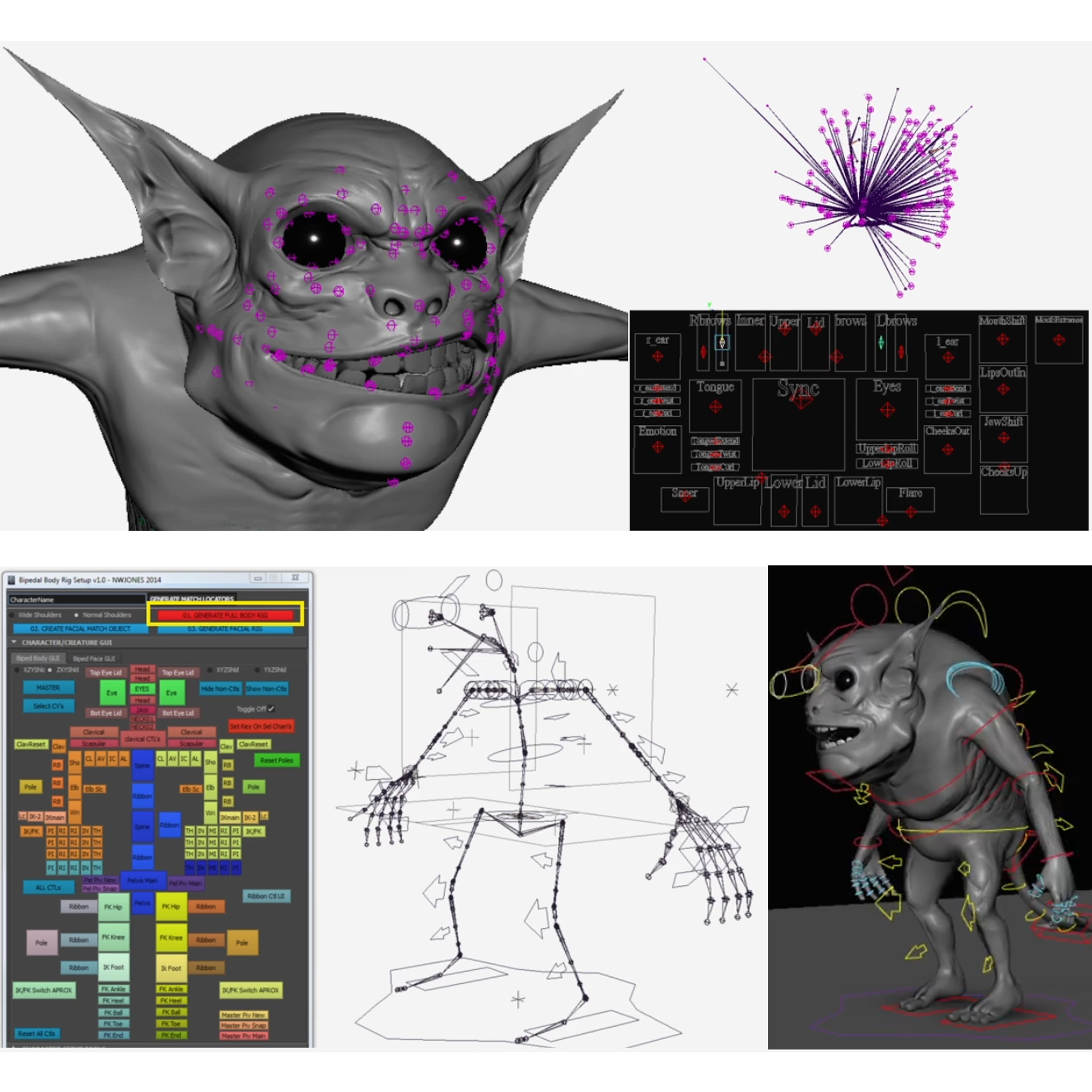 ArtStation - Facial & Bipedal Scripted Auto Rig / Rigged and Rendered Demon Character ...