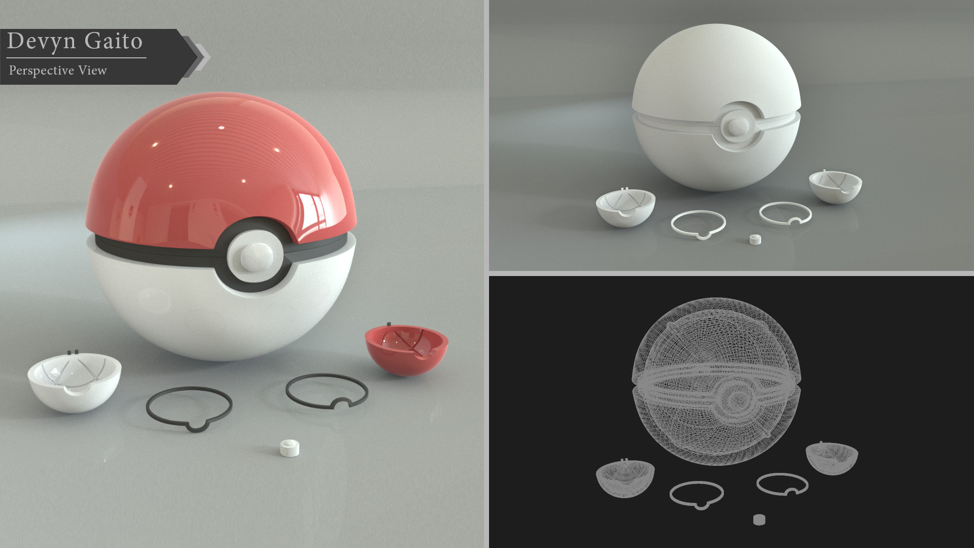 ArtStation - Hard Surface Pokeball Model