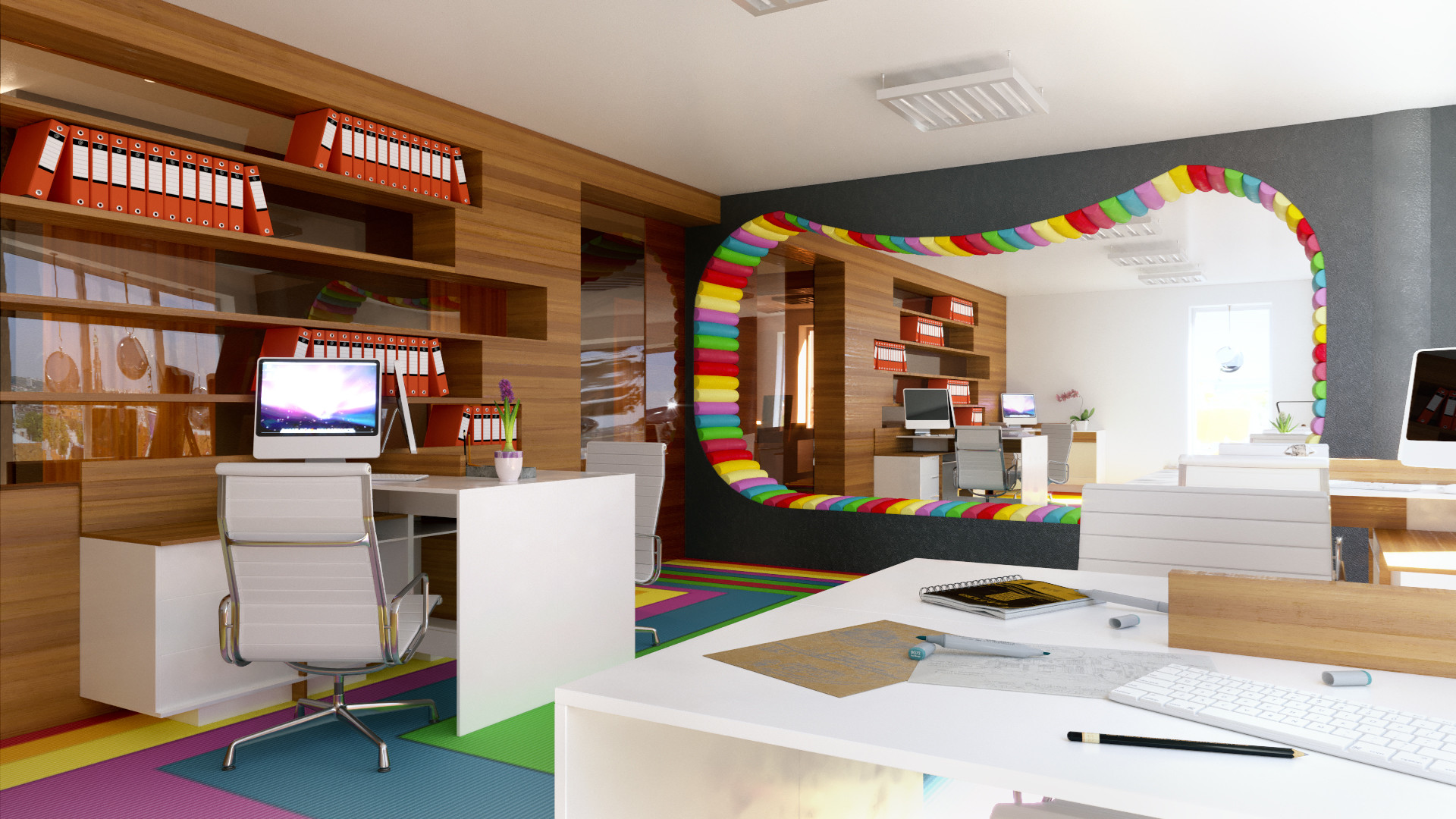 ArtStation - colourful office interior