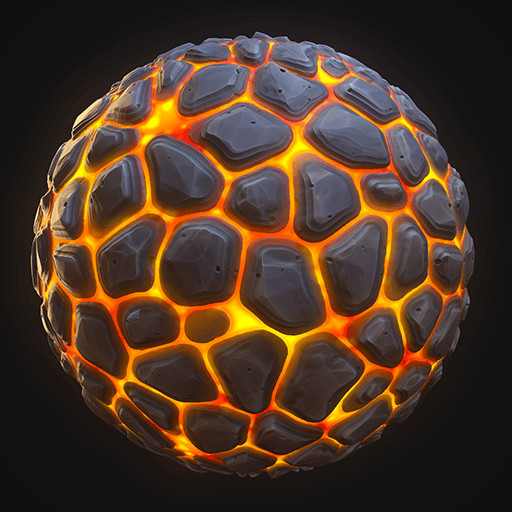 ArtStation - Stylized Coal in Lava