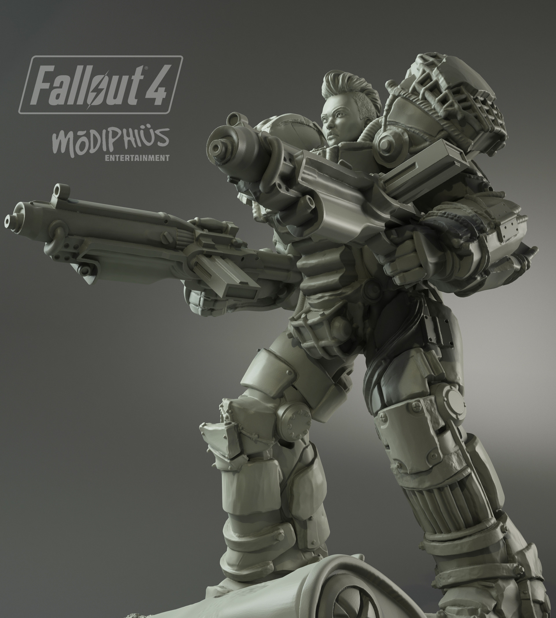ArtStation - Raiders veteran - Boss Modiphius entertainment - Fallout miniatures game