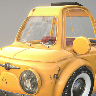 ArtStation - Toon rusty Fiat 500
