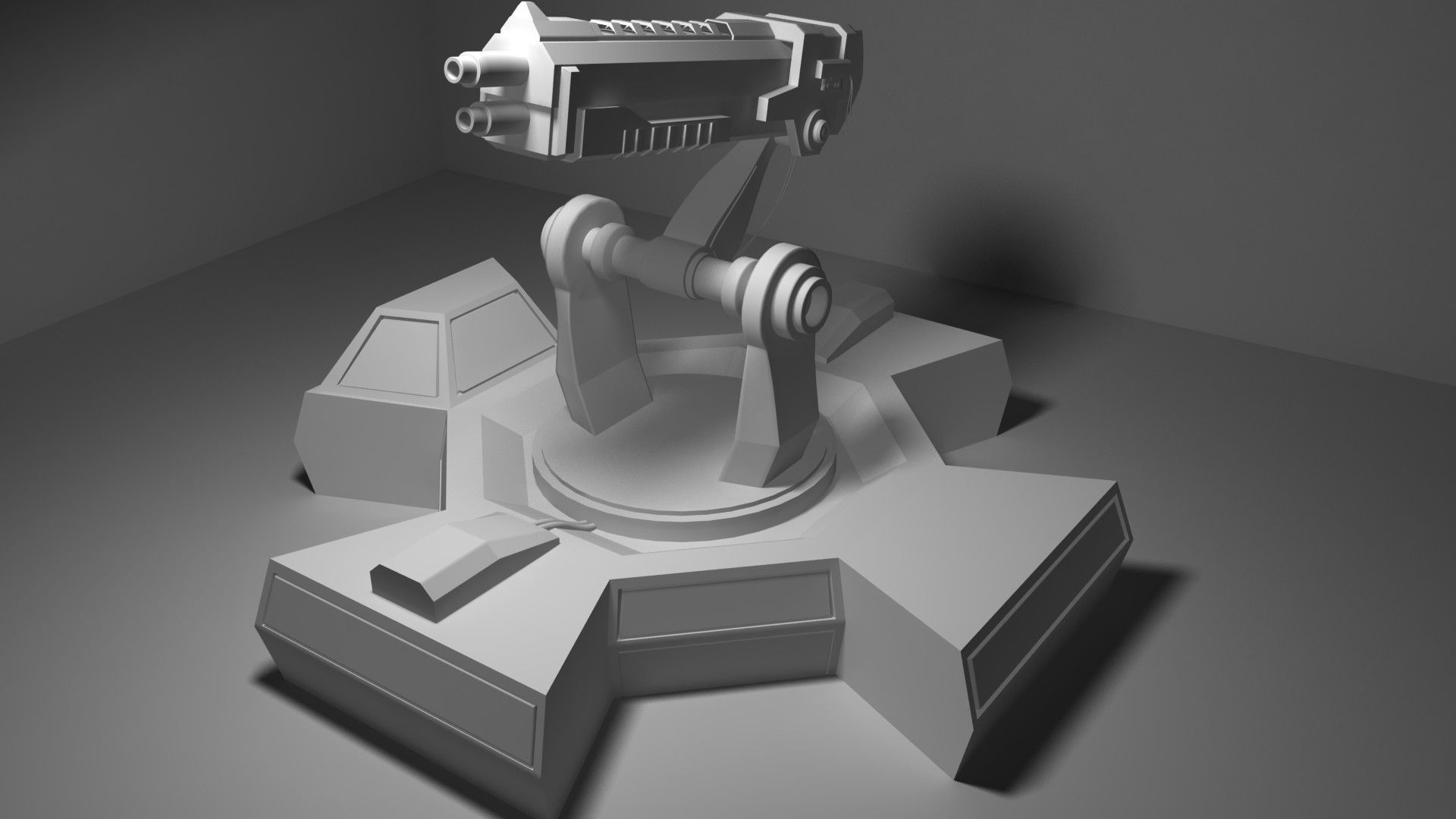 ArtStation - Vlad Turret Polygon Gun modeling