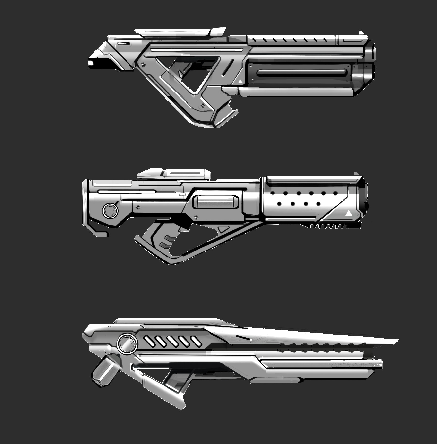 ArtStation - A set of sci-fi Assault rifle designs
