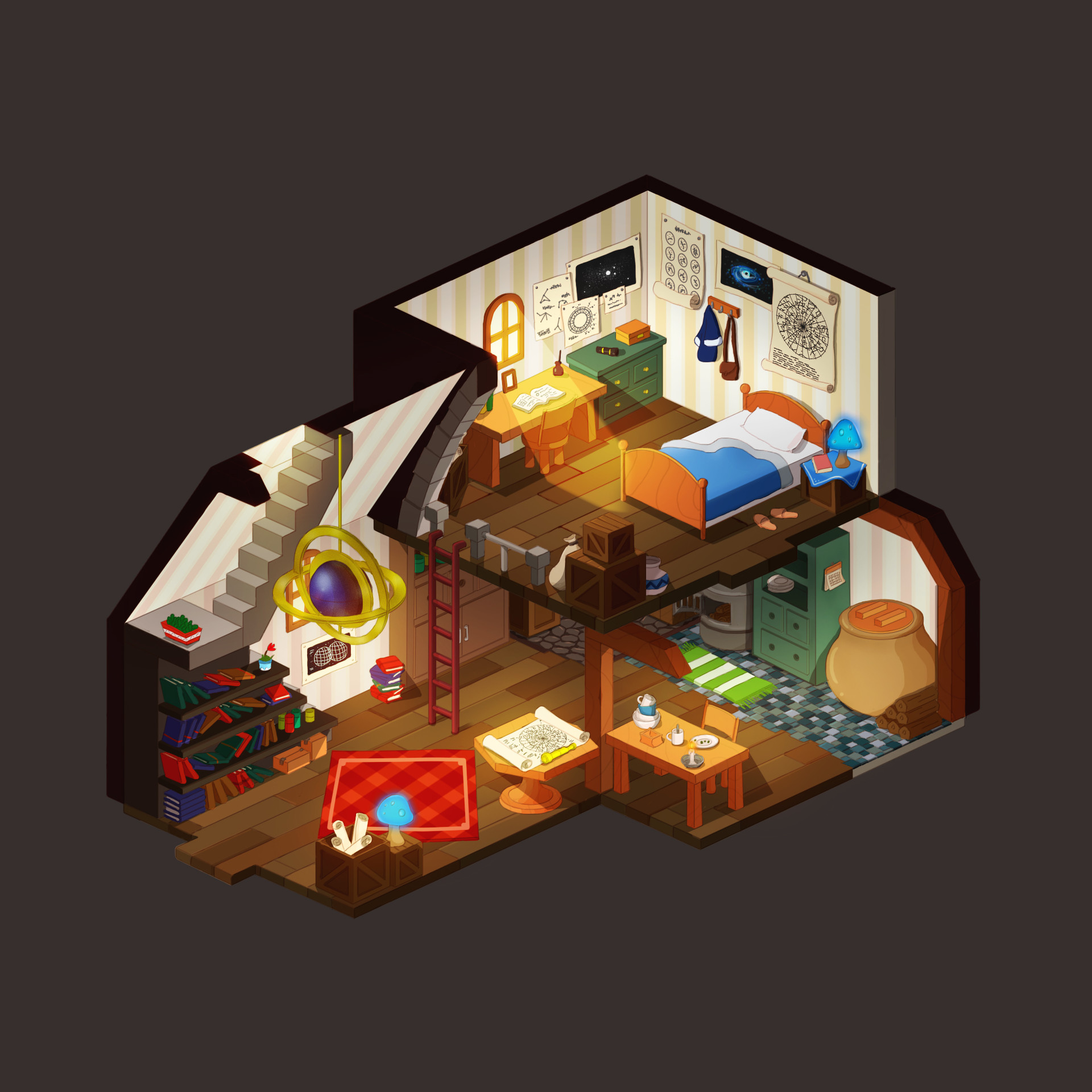 ArtStation - Magical House, Interior