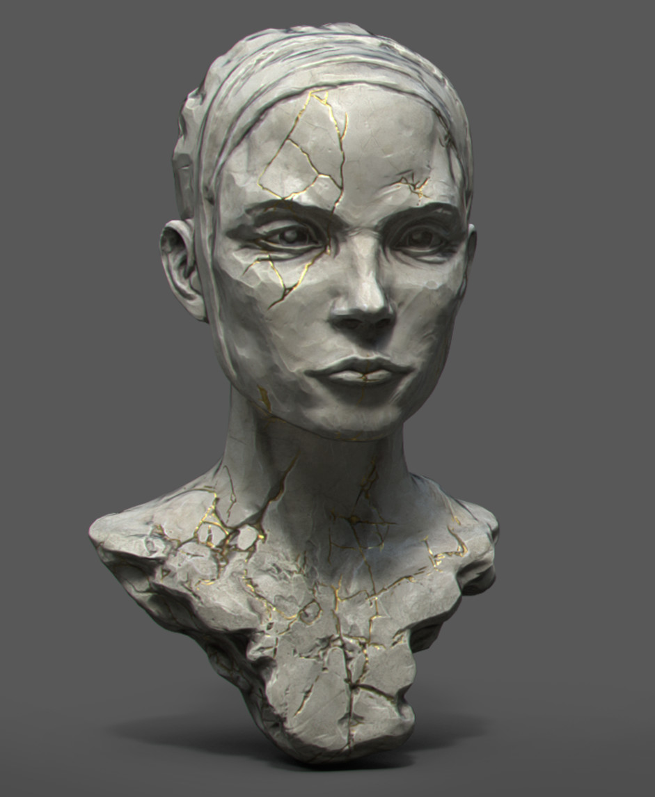ArtStation - Female_Kintsugi_Bust