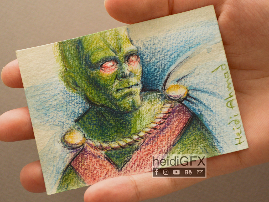 ArtStation - Sketch Card of Martian ManHunter Traditional Fan Art