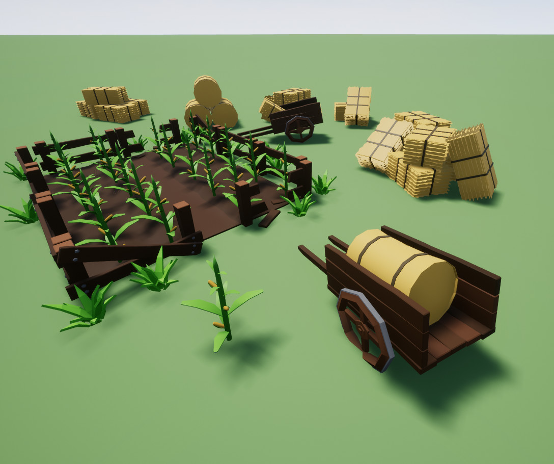 ArtStation - Low Poly Farm Props