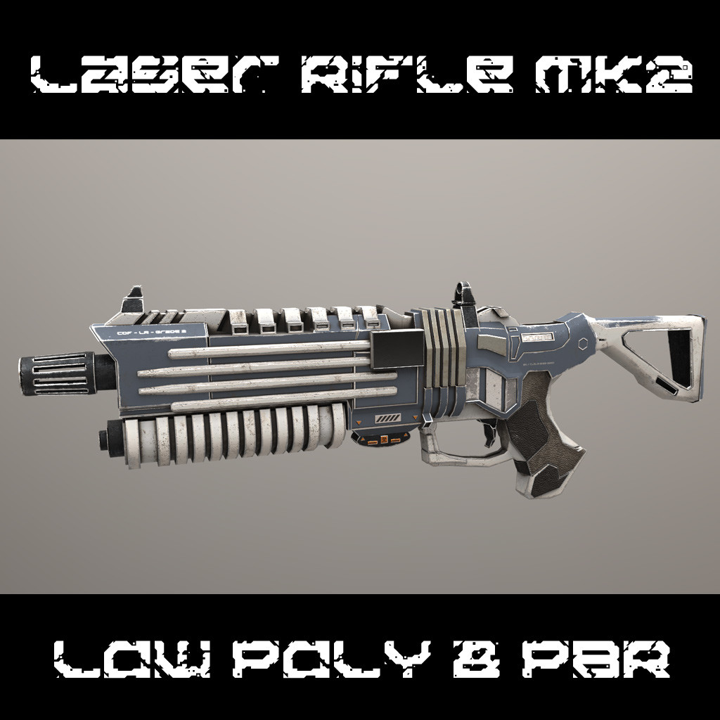 ArtStation - Laser Rifle - Realistic Low Poly Futuristic Weapon