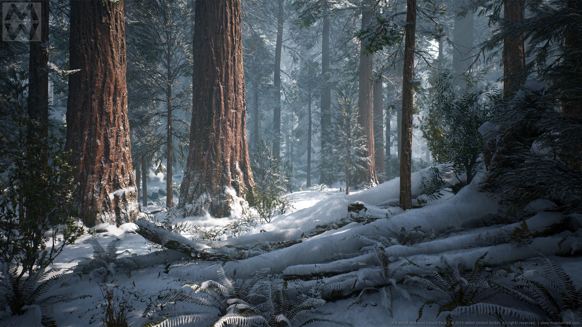 ArtStation - UE4 Redwood Forest V2 Winter Update
