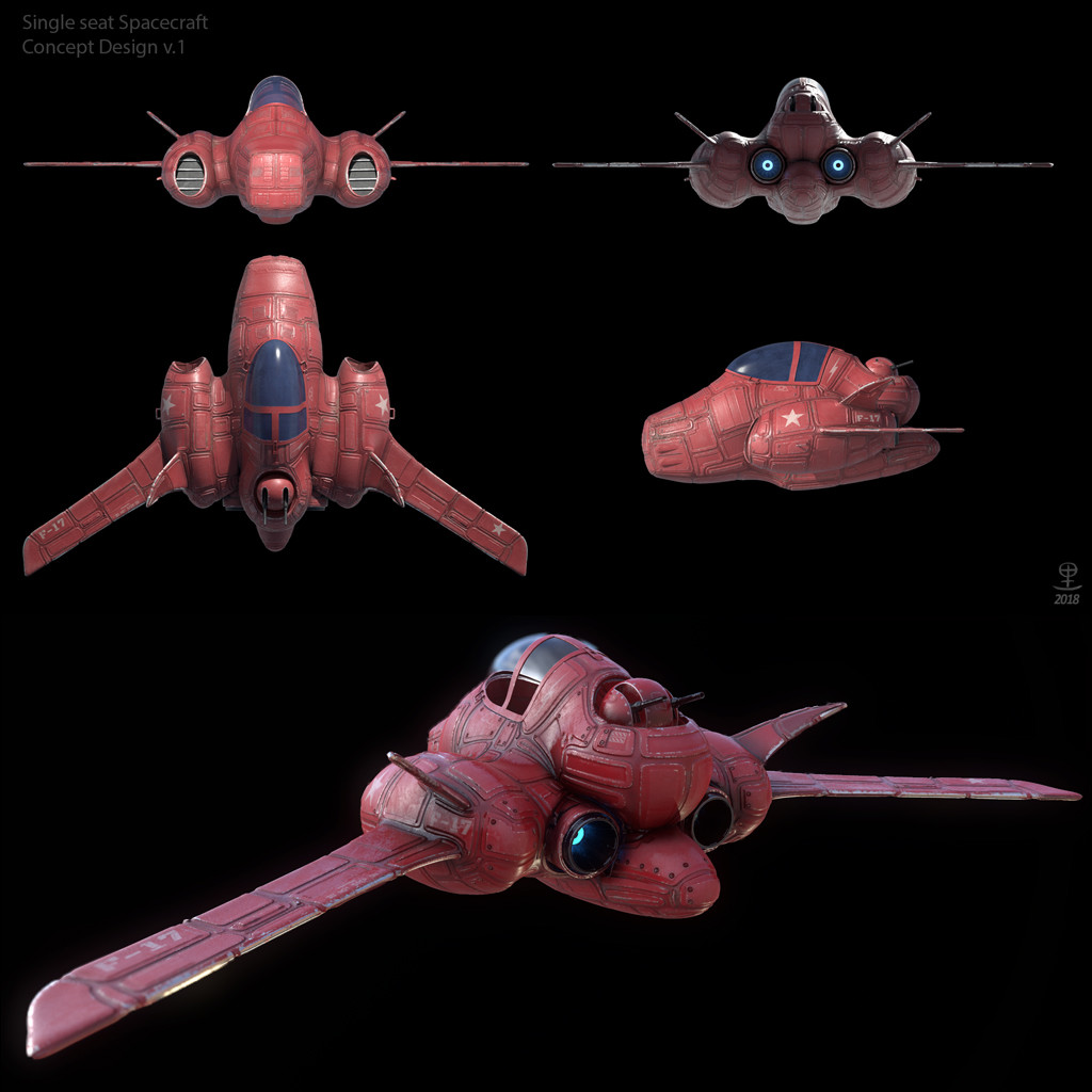 ArtStation - Single Seat Spacecraft Concept