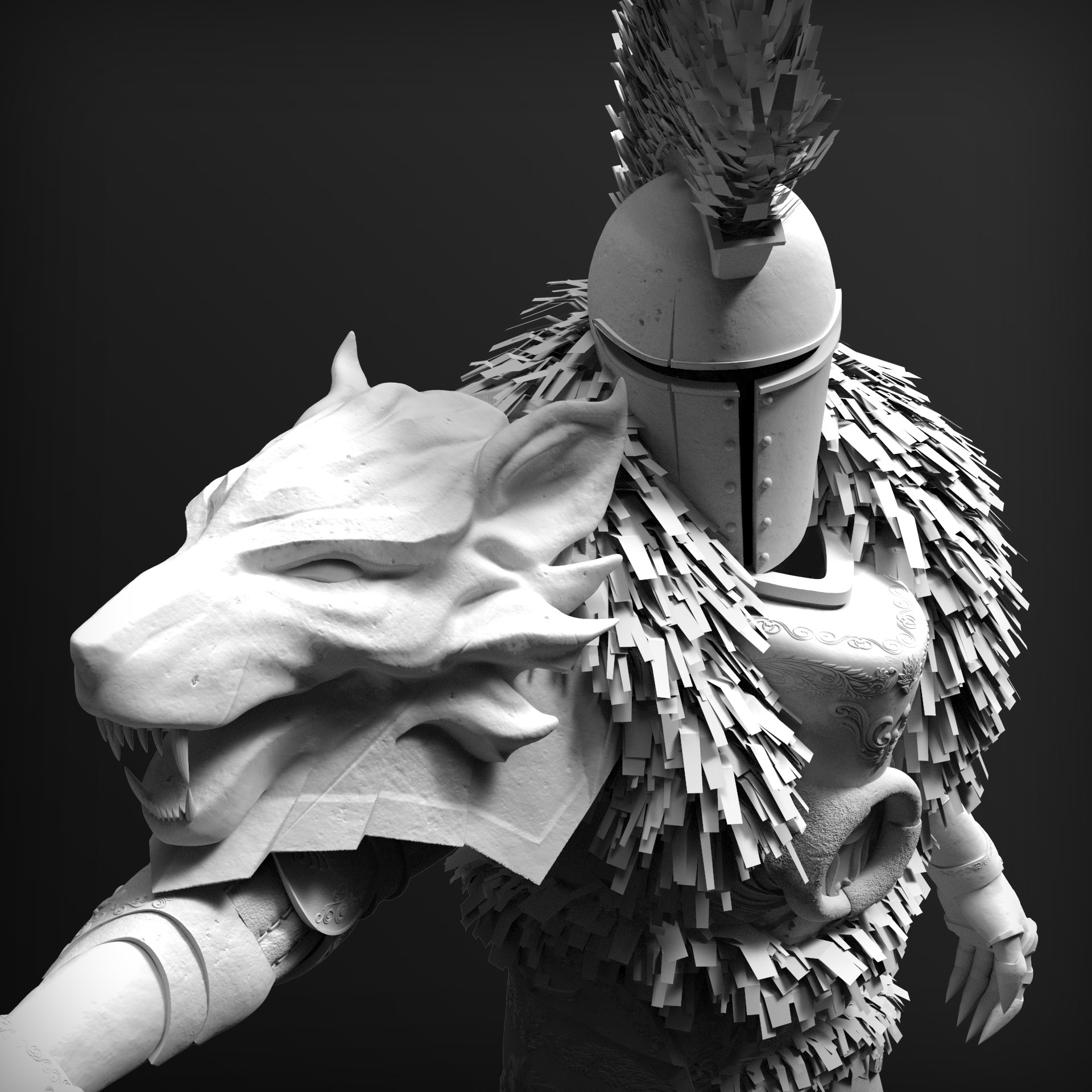 ArtStation - Knight of the Wolf - Sculpt