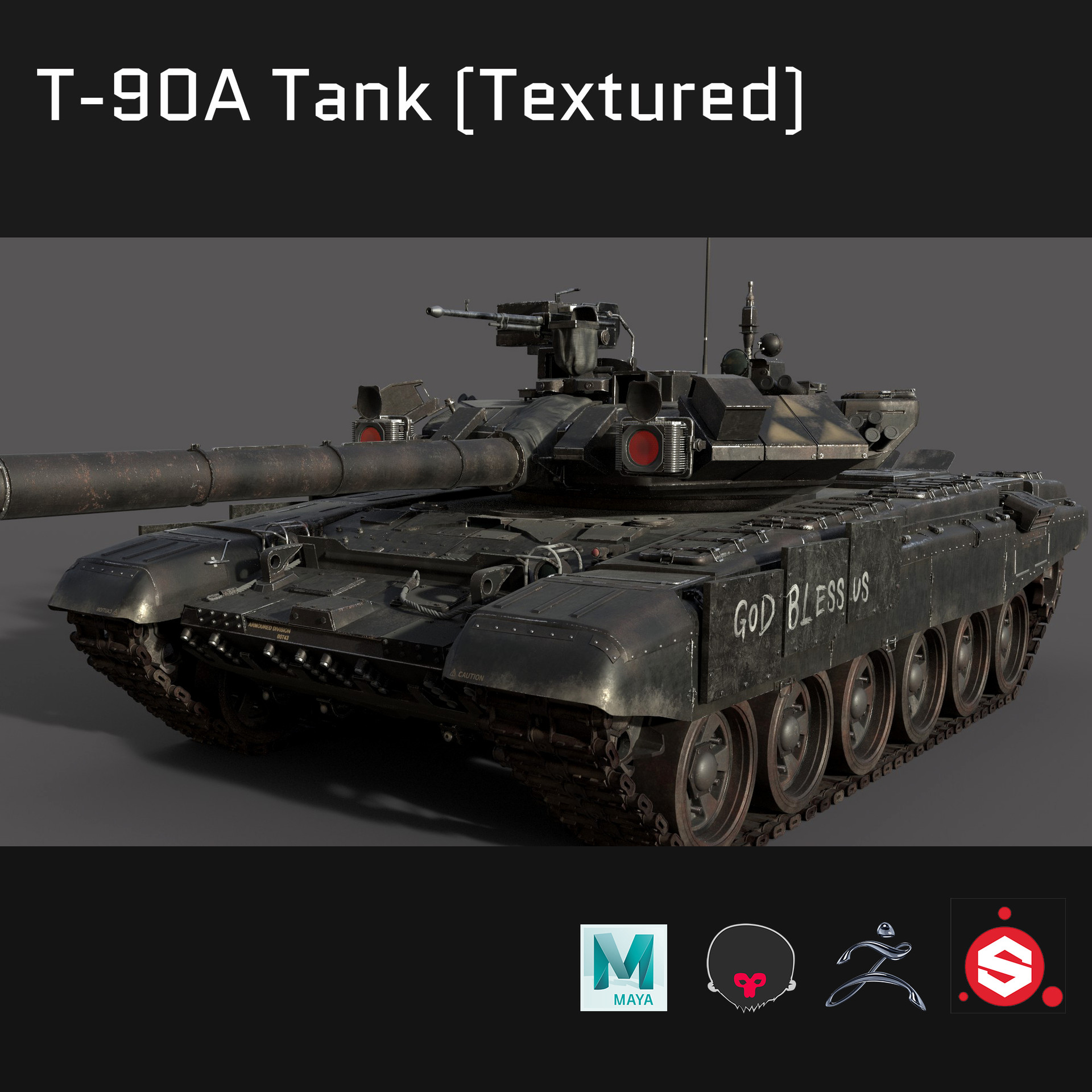 ArtStation - T-90A Tank Hard Surface (Textured)