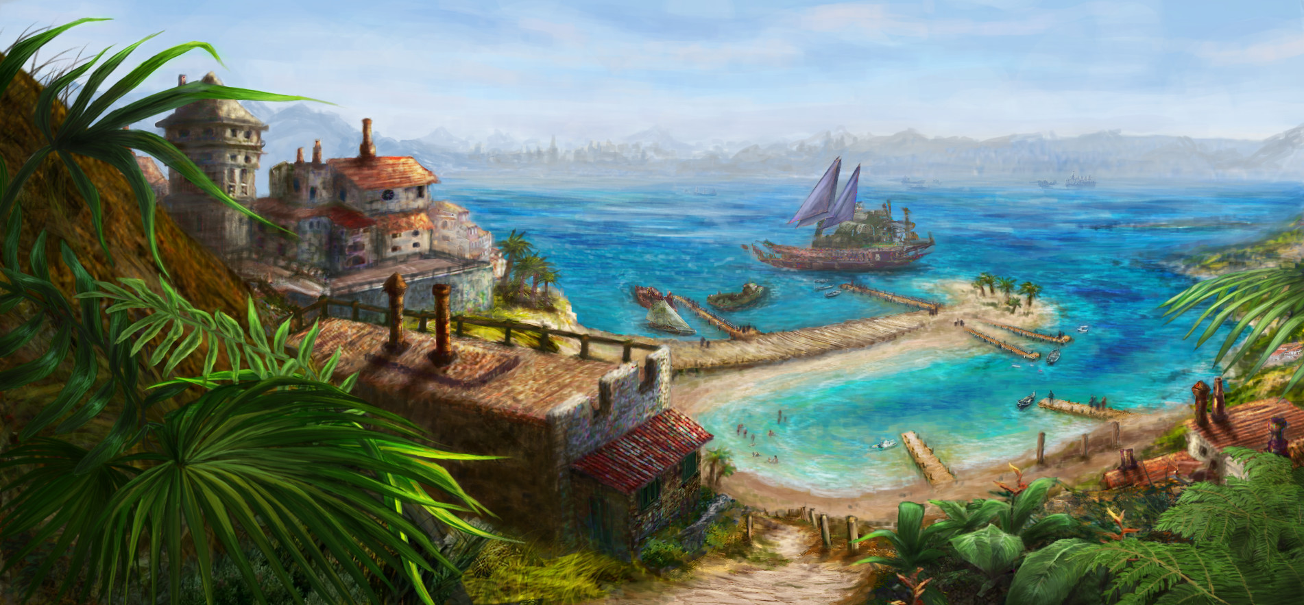ArtStation - Pirate Beach Town