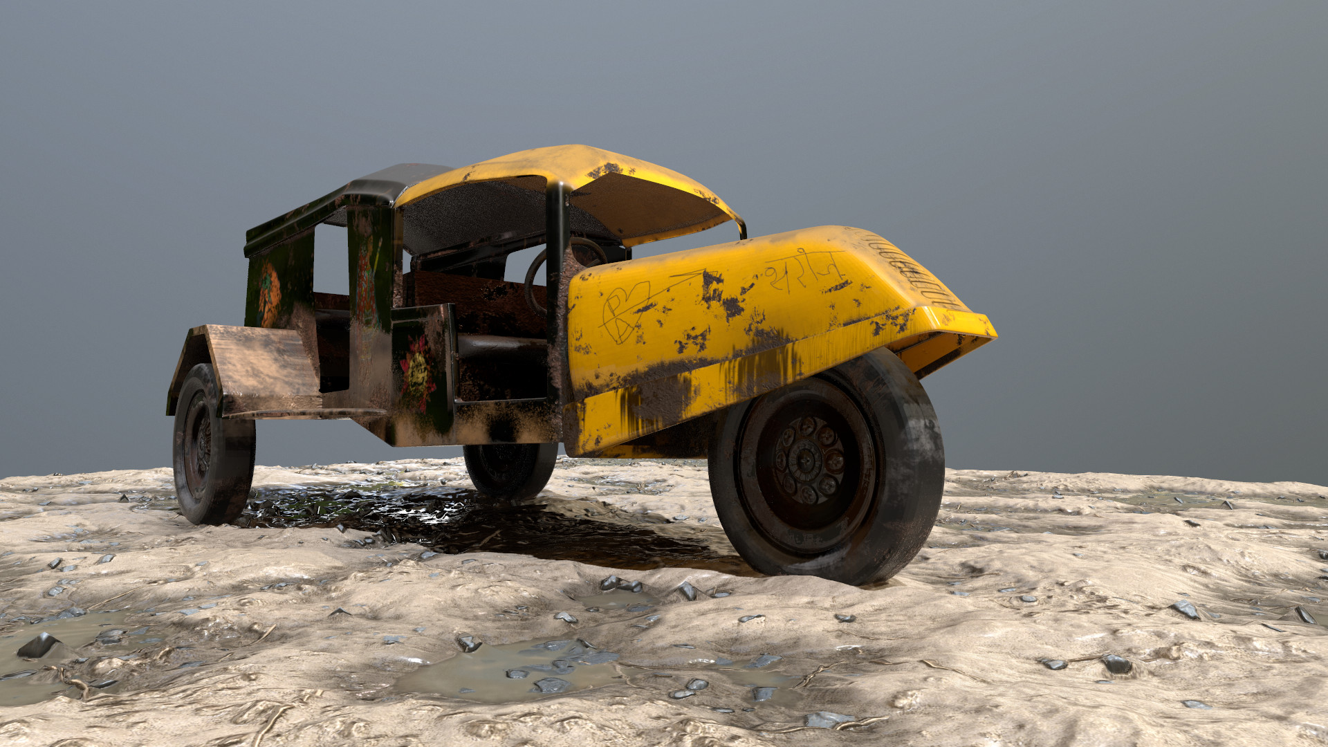 ArtStation - 3D Indian Old Vehicle || 3 Wheeler || 3D Auto || 3D Game ...