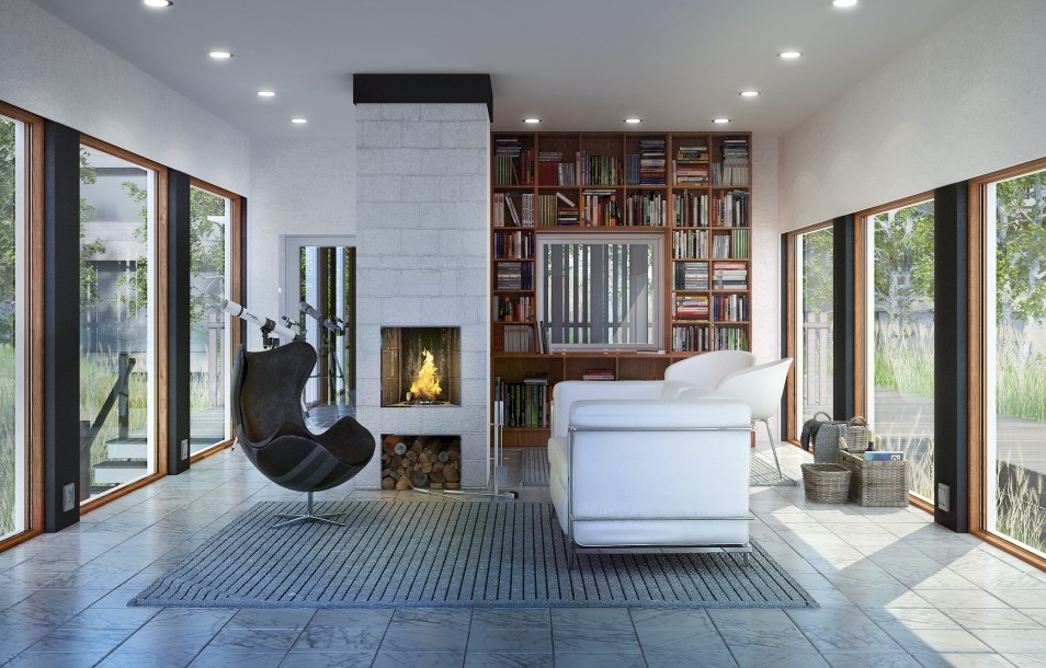 ArtStation - interior architectural visualization of Hall house in ...