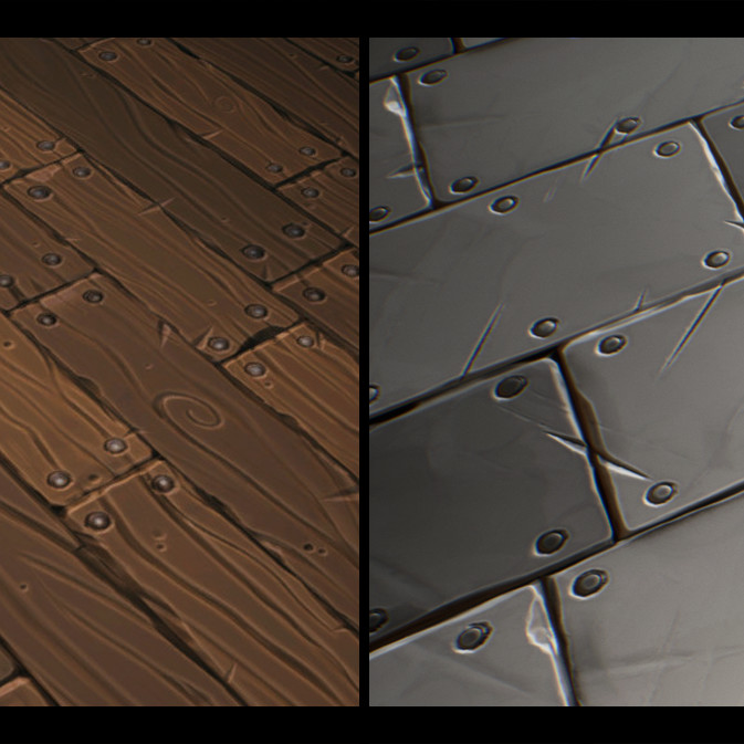 ArtStation - Stylised Wood and Metal Textures