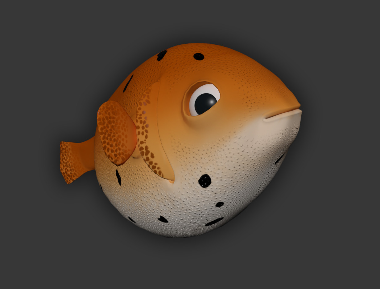 ArtStation - Orange Puffer Fish animation