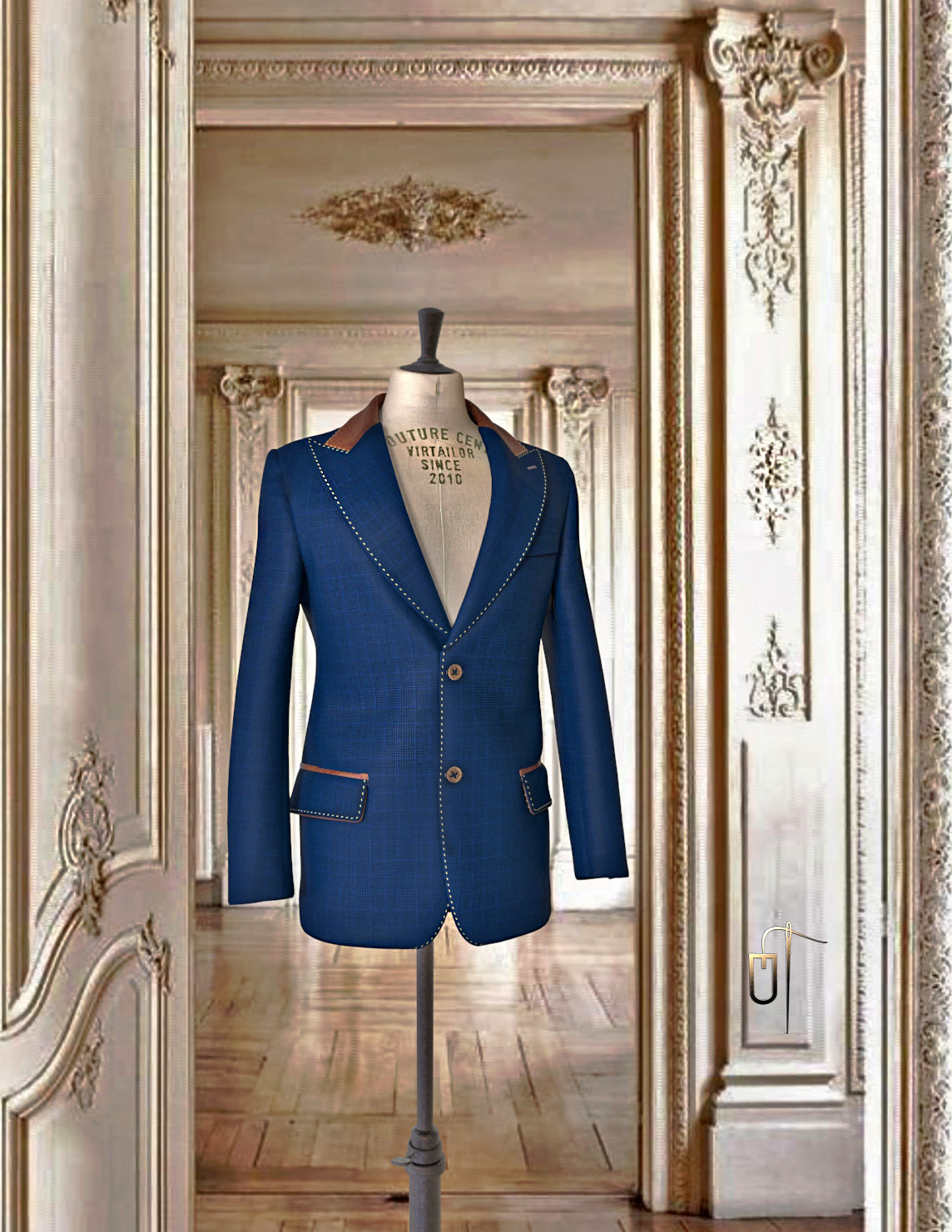 ArtStation - A classic men's jacket with decorative stitching.