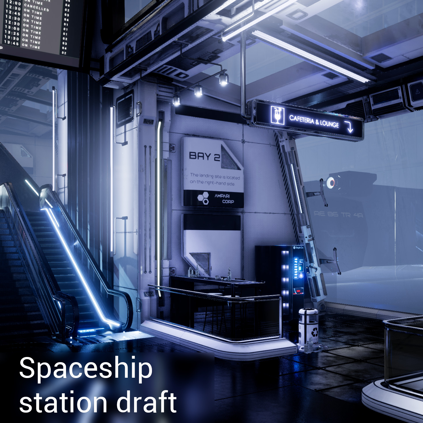 ArtStation - Spaceship station draft