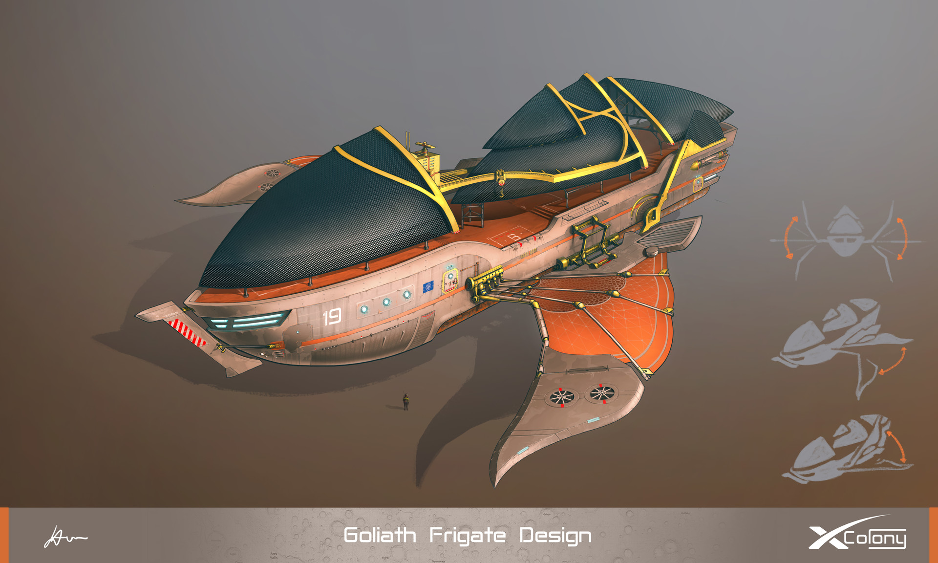 ArtStation - Xcolony Frigate Design