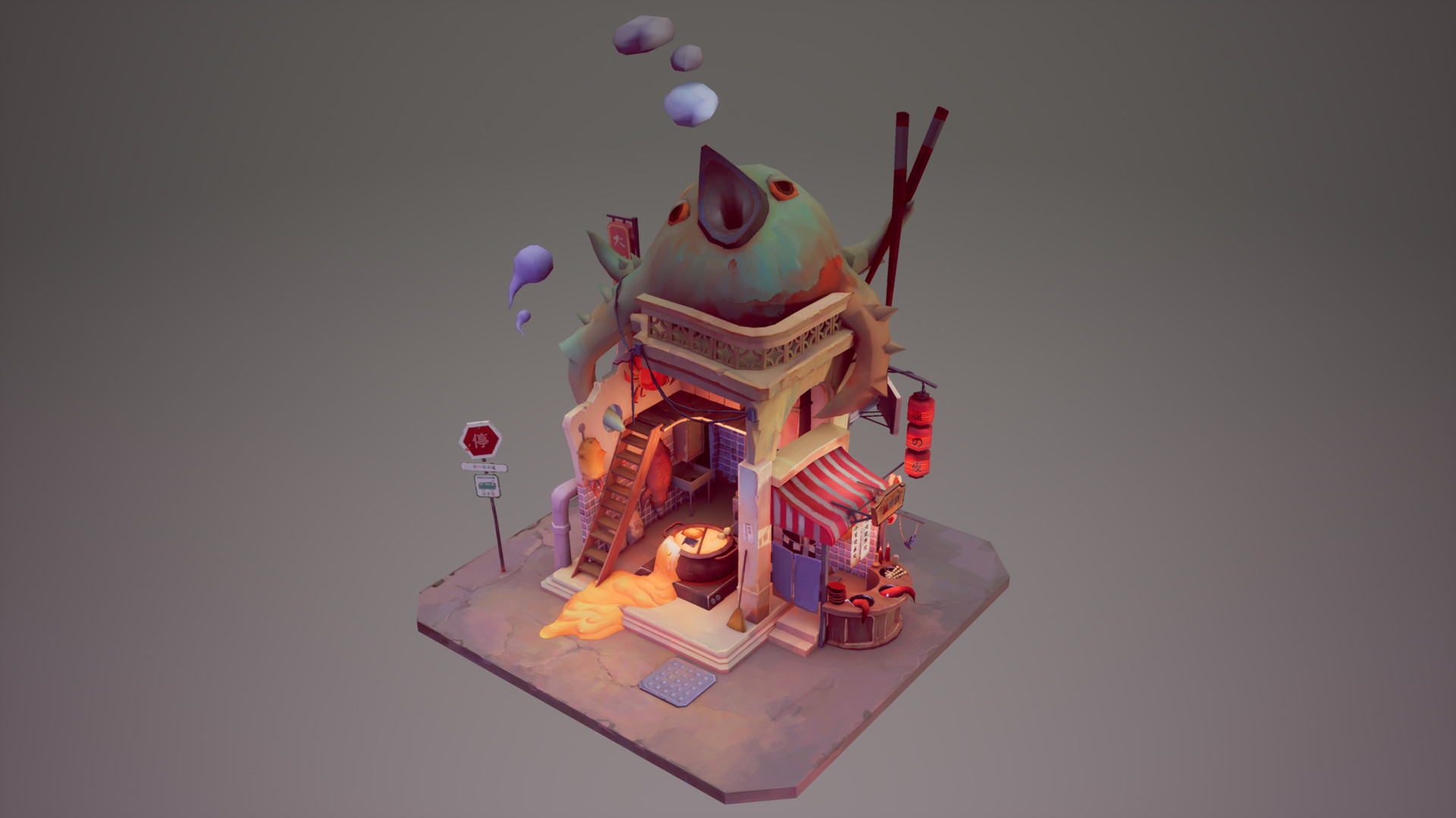 ArtStation - Monster food cafe