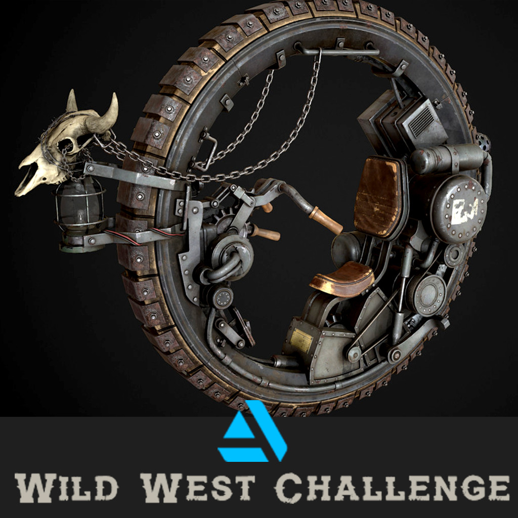 ArtStation - Disaster: Monowheel (Wild West Prop Art challenge)Prop01