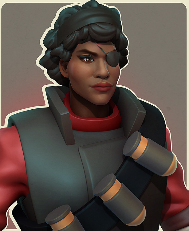 ArtStation - Female Demoman WIP