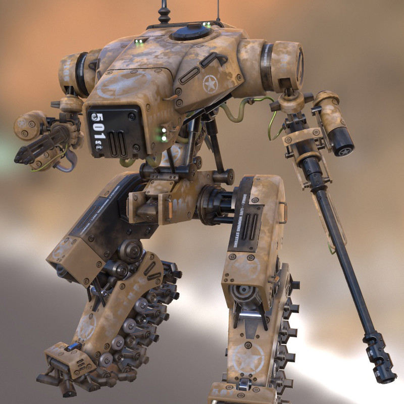 Thomas Woodward - Midgard Illustration - Marines Mech Game Ready Mesh
