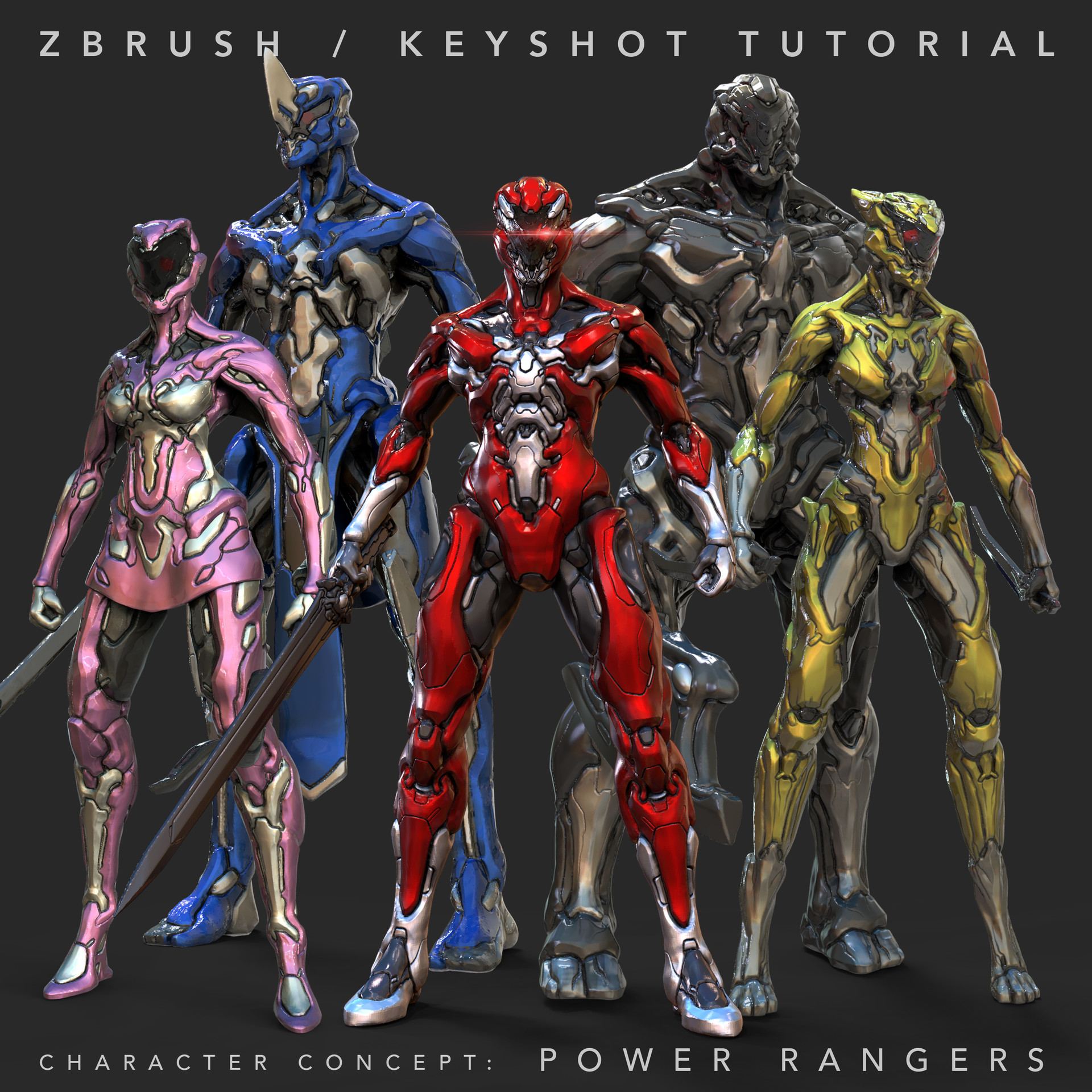 ArtStation - Power Rangers redesign zbrush/keyshot tutorial