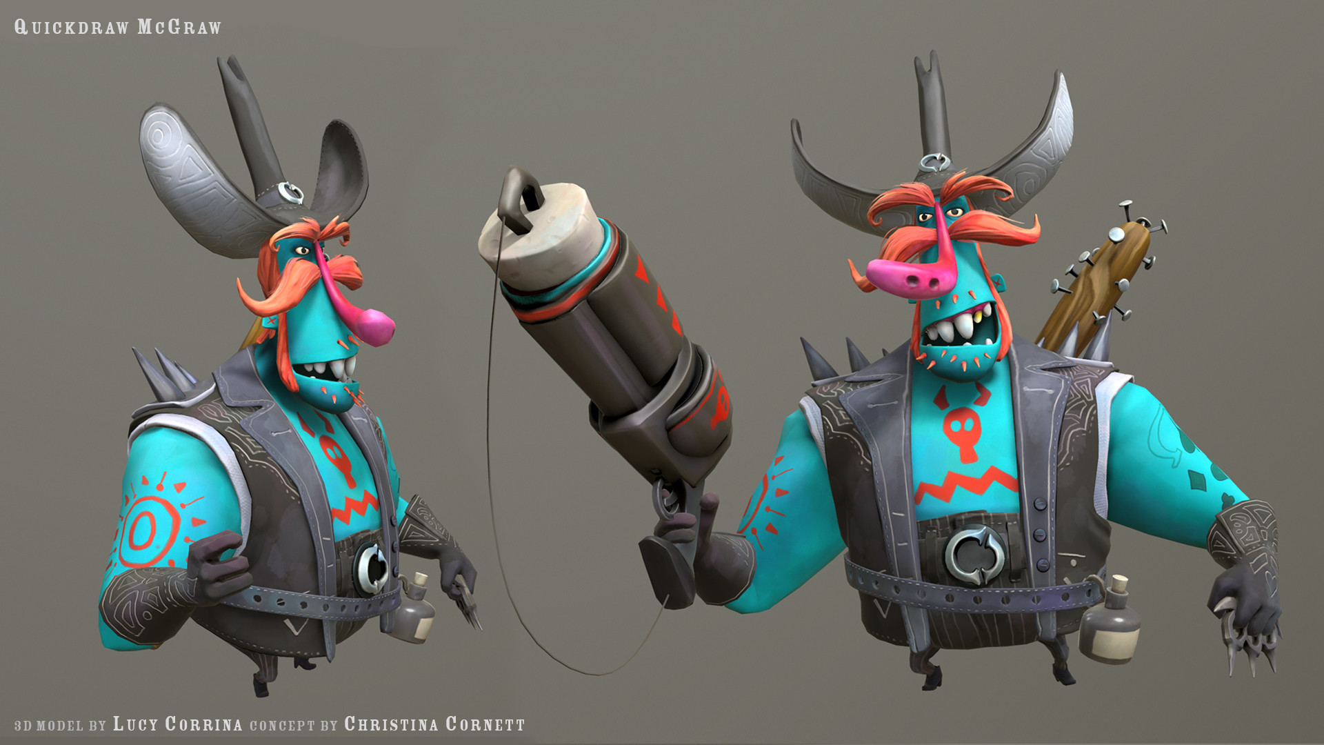 ArtStation - Quickdraw McGraw, Real-time character