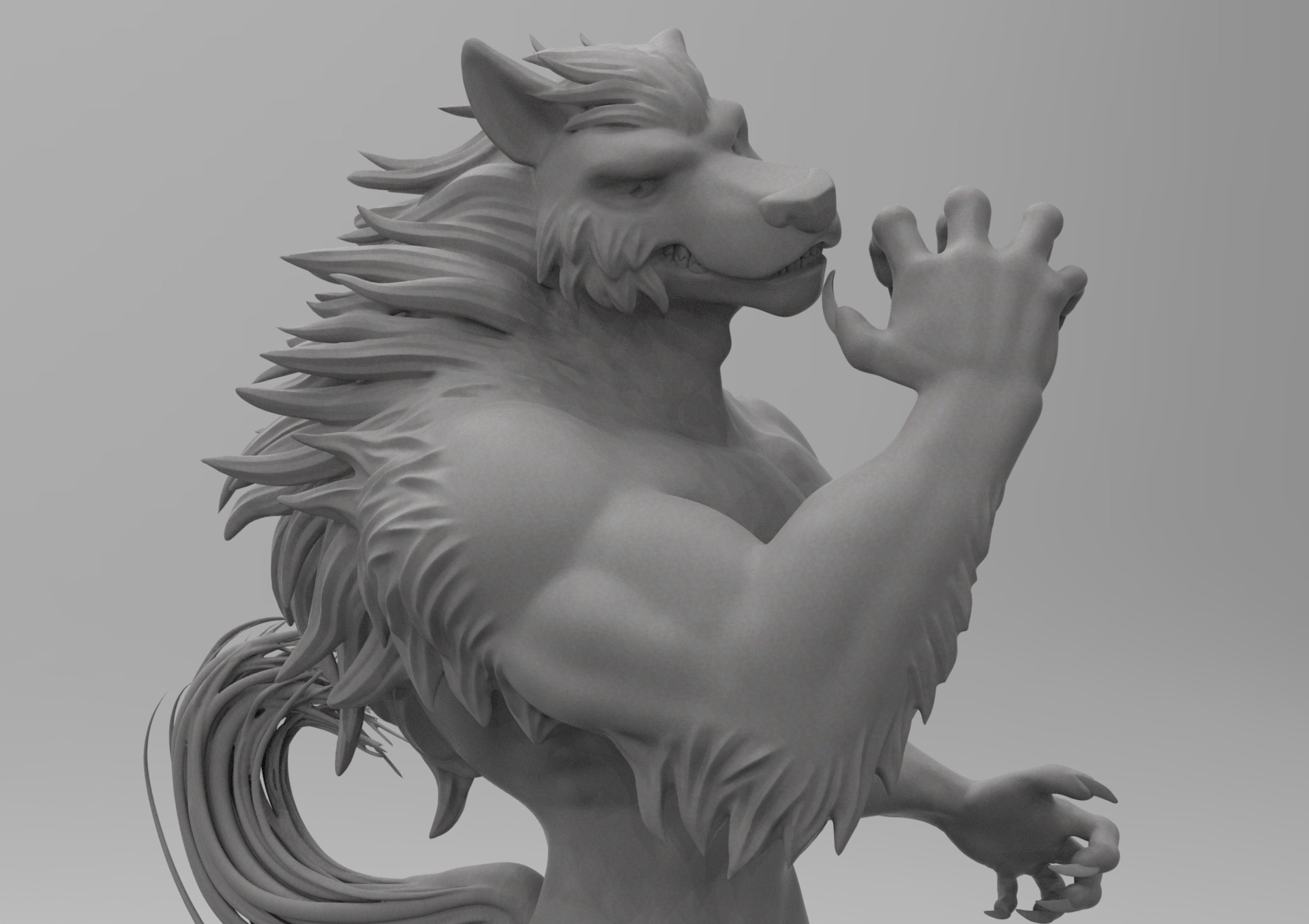 ArtStation - Brave wolf sculpt