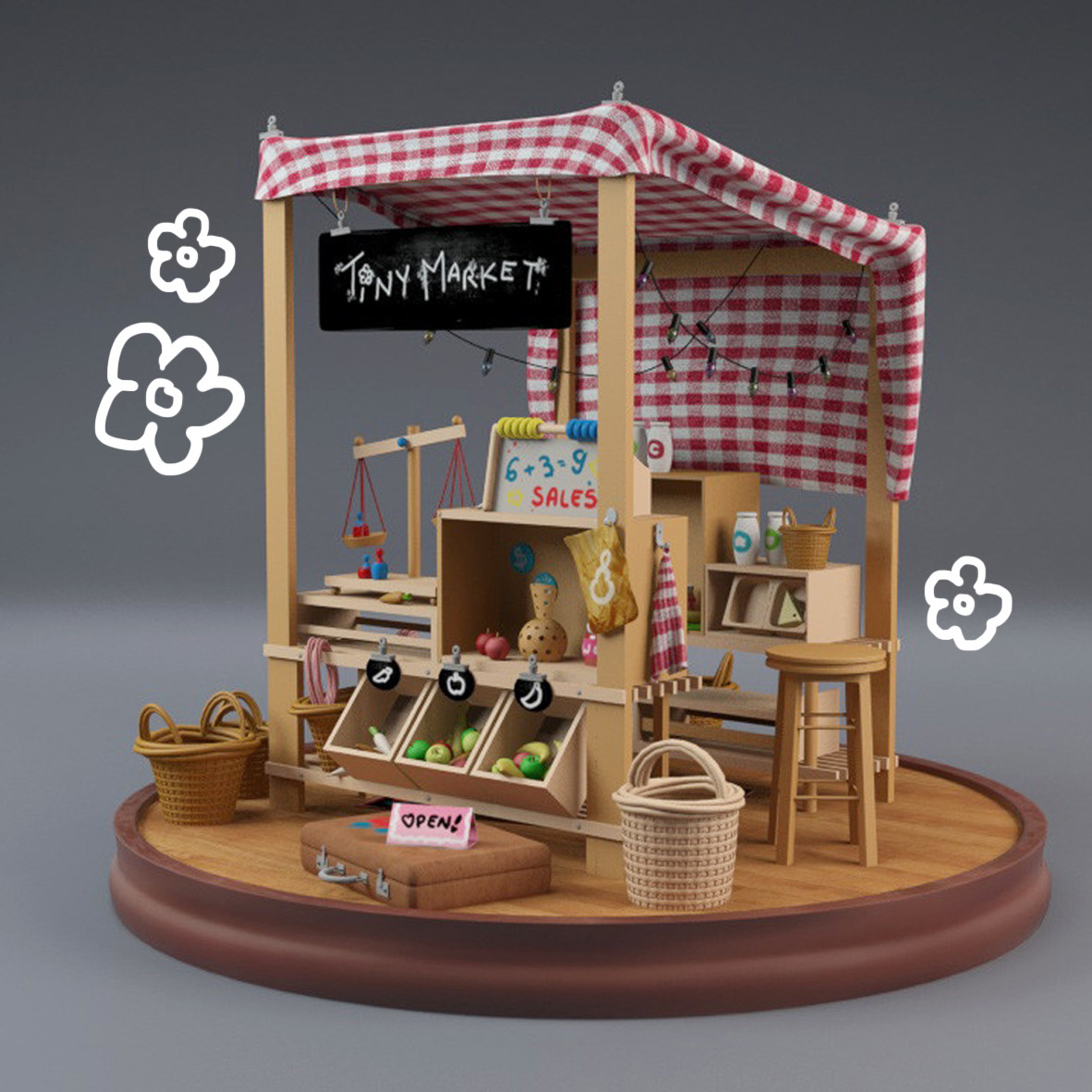 ArtStation - Tiny cute market., Valeria Ivanova