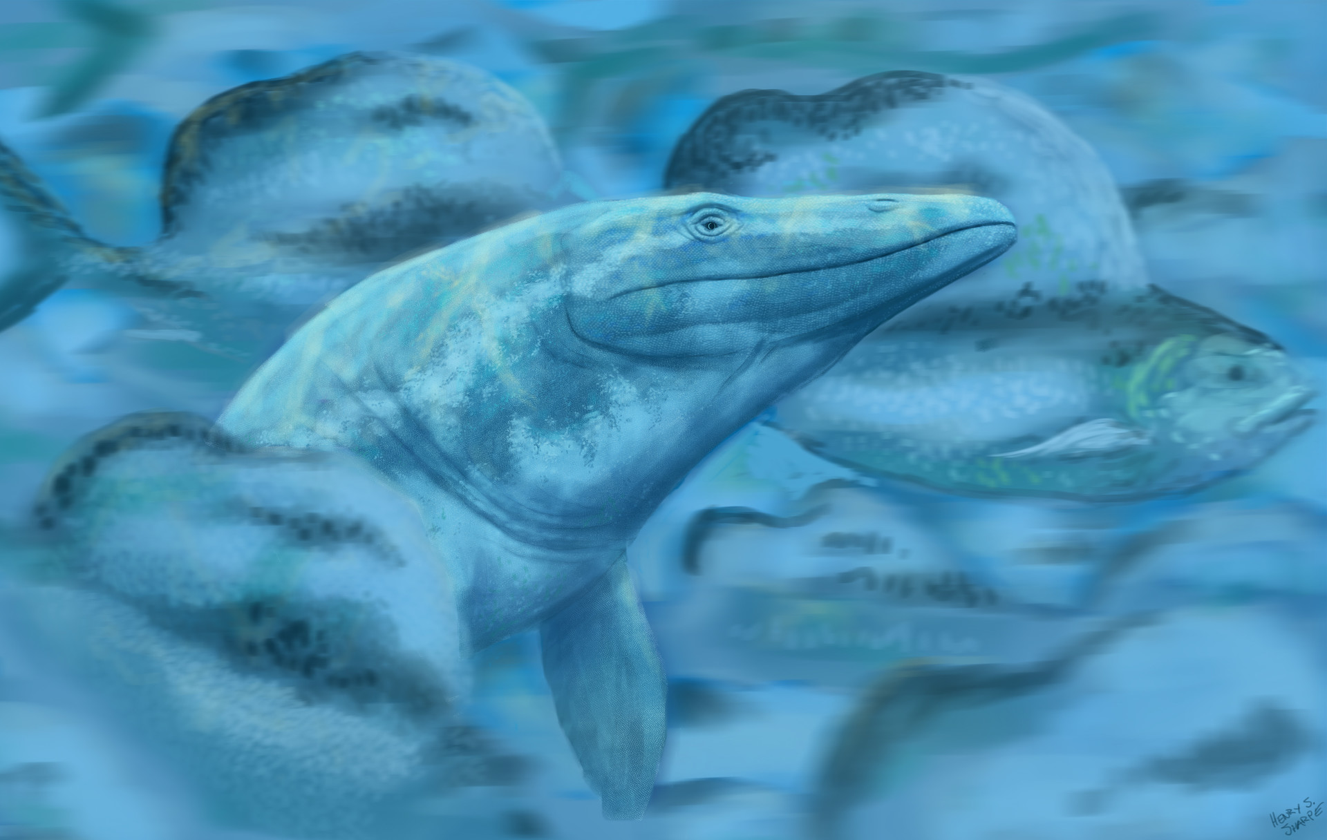 ArtStation - Ectenosaurus and Pentanogmius