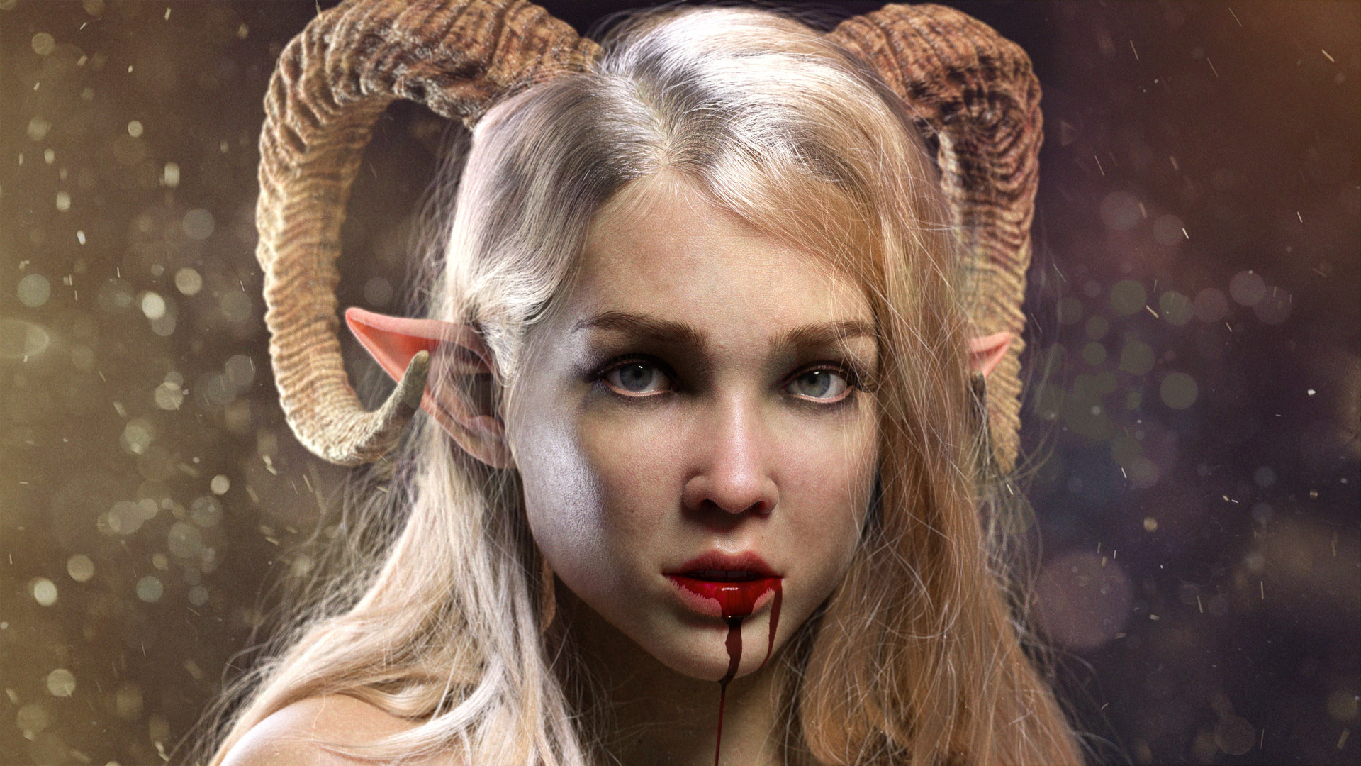 ArtStation - Sienna-Infernal elf (half elf half demon)