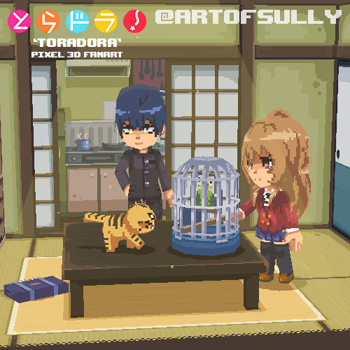ArtStation - Toradora Lowpoly Pixel Fanart
