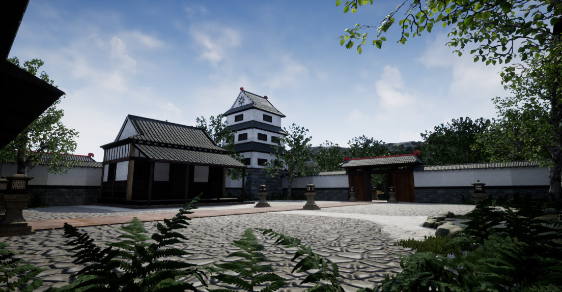ArtStation - LowPoly Japanese Castle Entrance