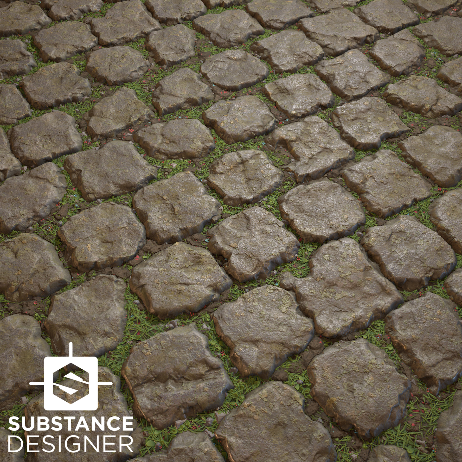 ArtStation - Grassy Cobblestone, David DeCoster