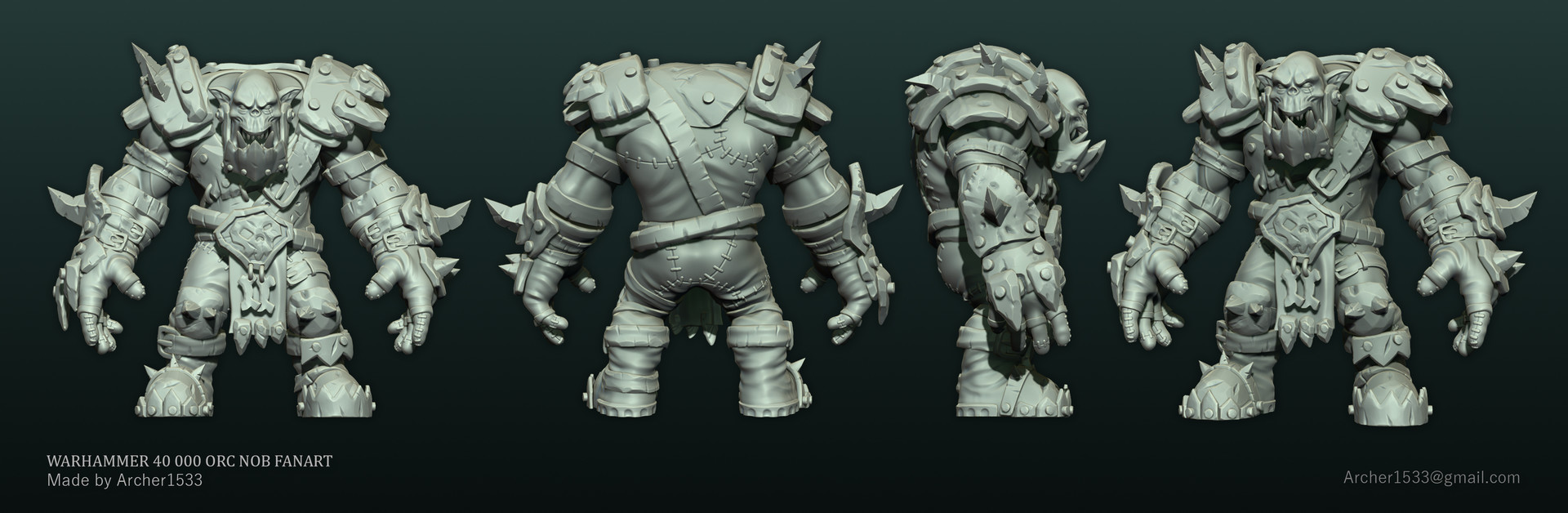 ArtStation - WARHAMMER 40 000 Ork Guy W.I.P