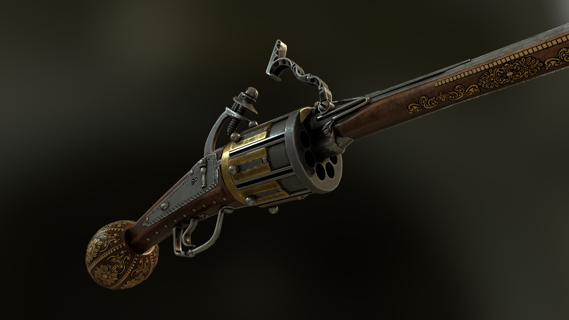 Denis Gricuk - 3D Model. Revolver - 1597