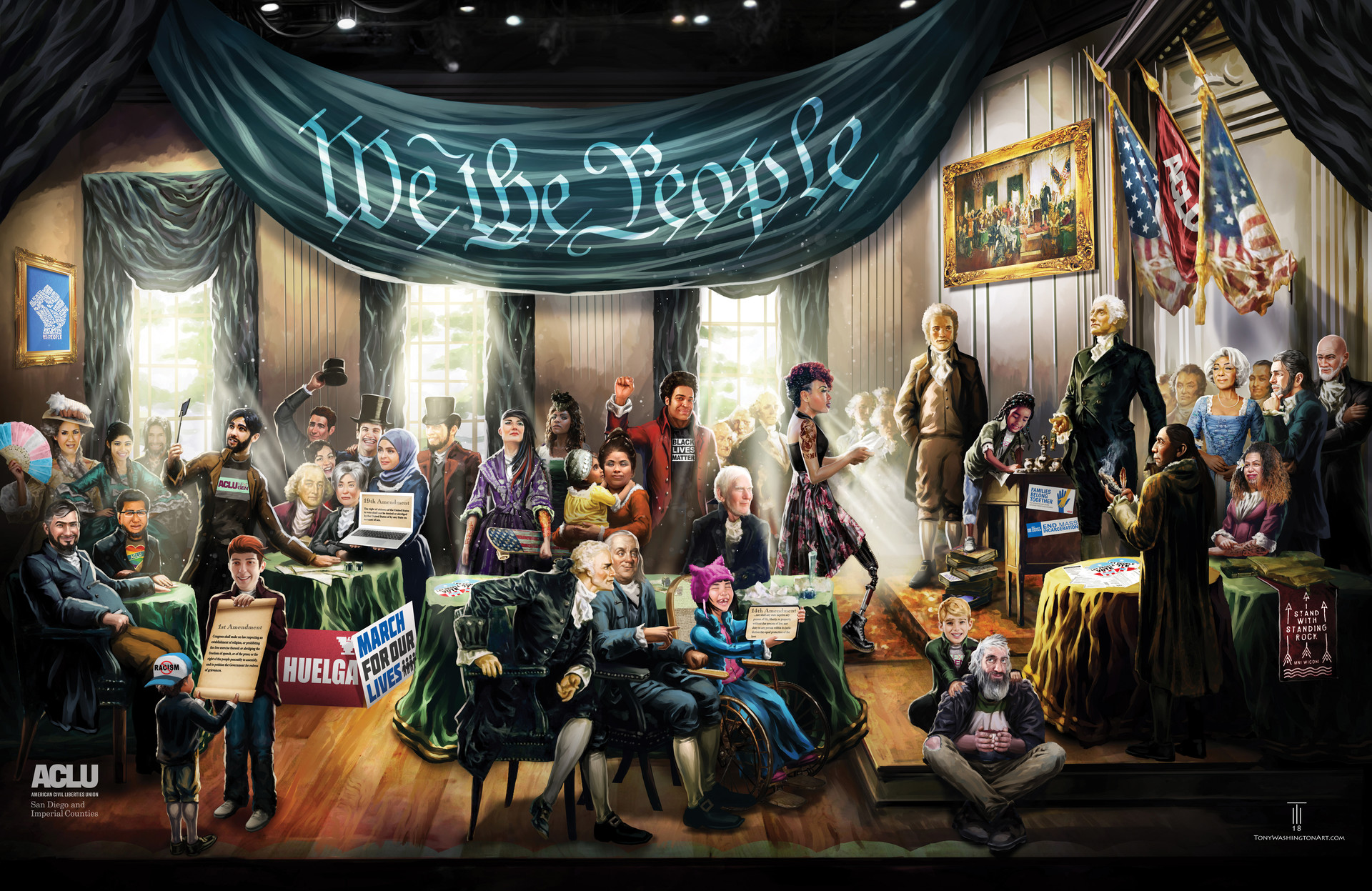 Tony Washington Art - ACLU- Dare To Create A More Perfect Union (We The ...