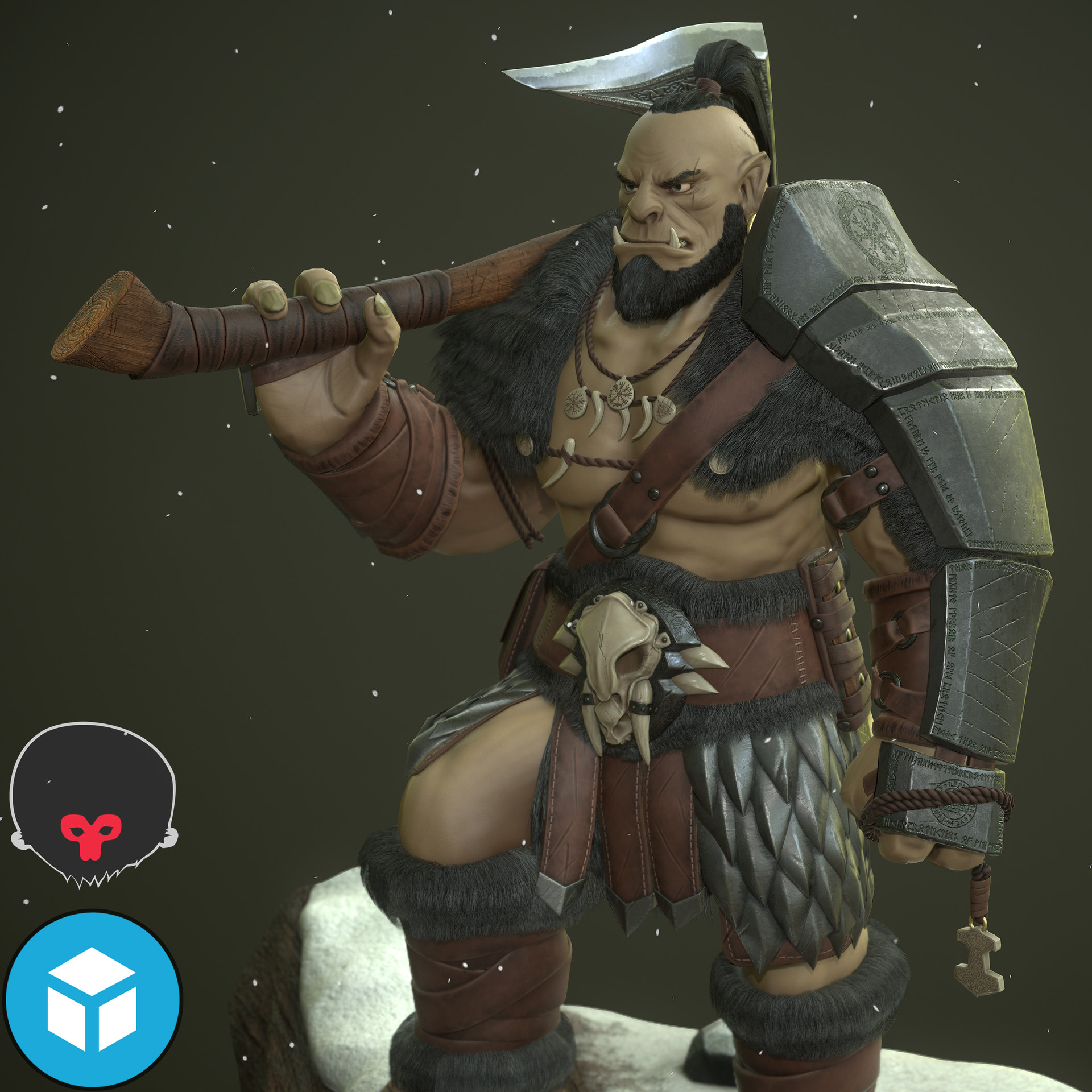 ArtStation - Nordic Orc Warrior - Game Model