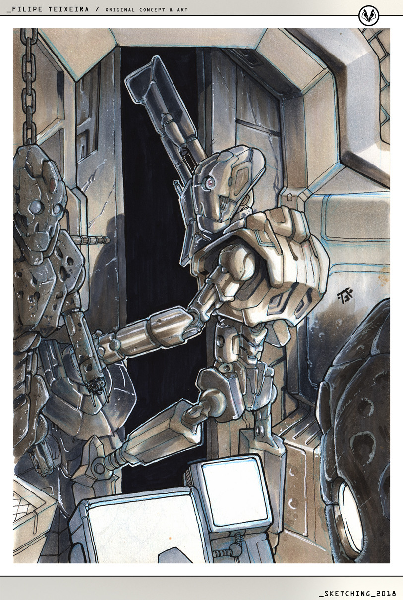 ArtStation - Sentry Drone - Copic Sketch